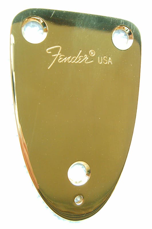 Fender Stratocaster Neck plate from late 70's - Gold - | Reverb UK