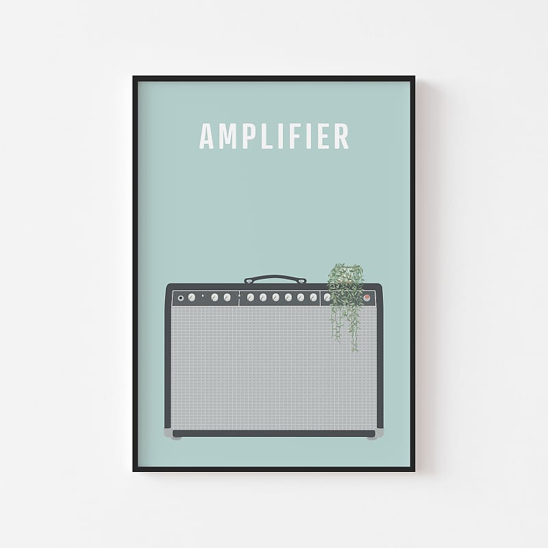 Amplifier Print - Retro Music Poster, Fender Amp Art, | Reverb