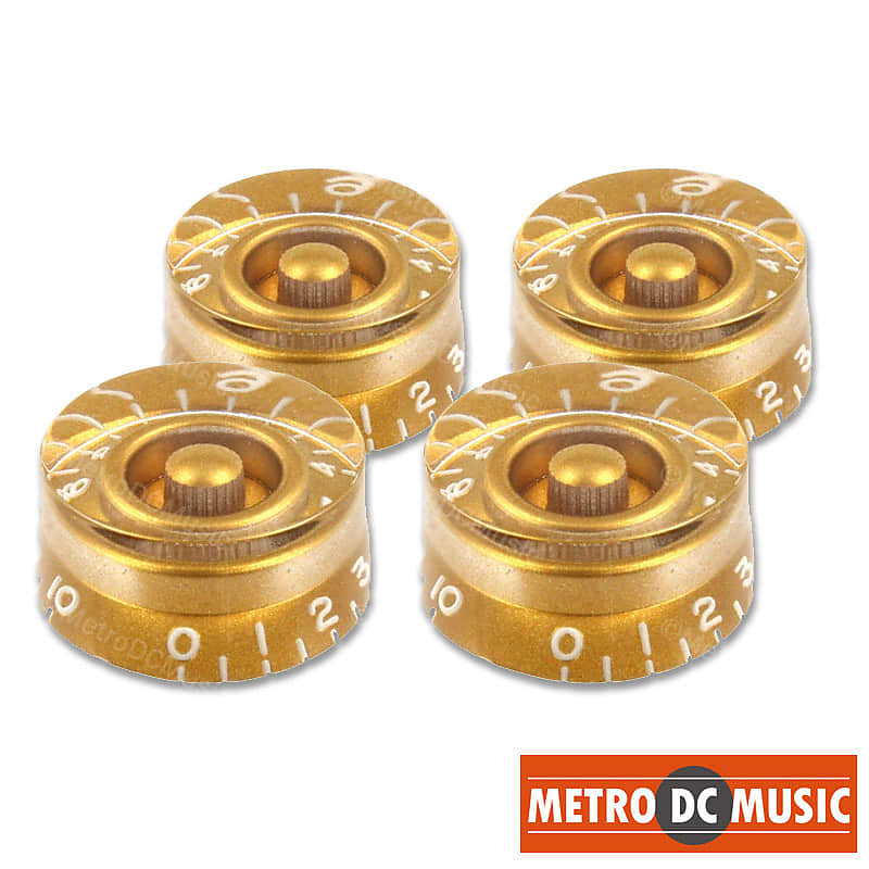 4-Pack Gold Speed Knobs Embossed Numbers for Gibson Les Paul | Reverb