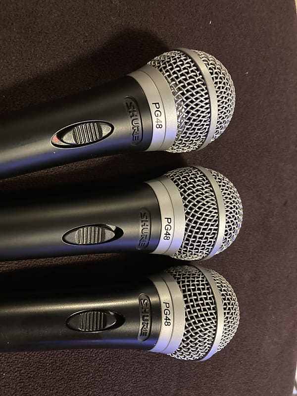 Lot of 3 Shure PG48 Microphones | Reverb