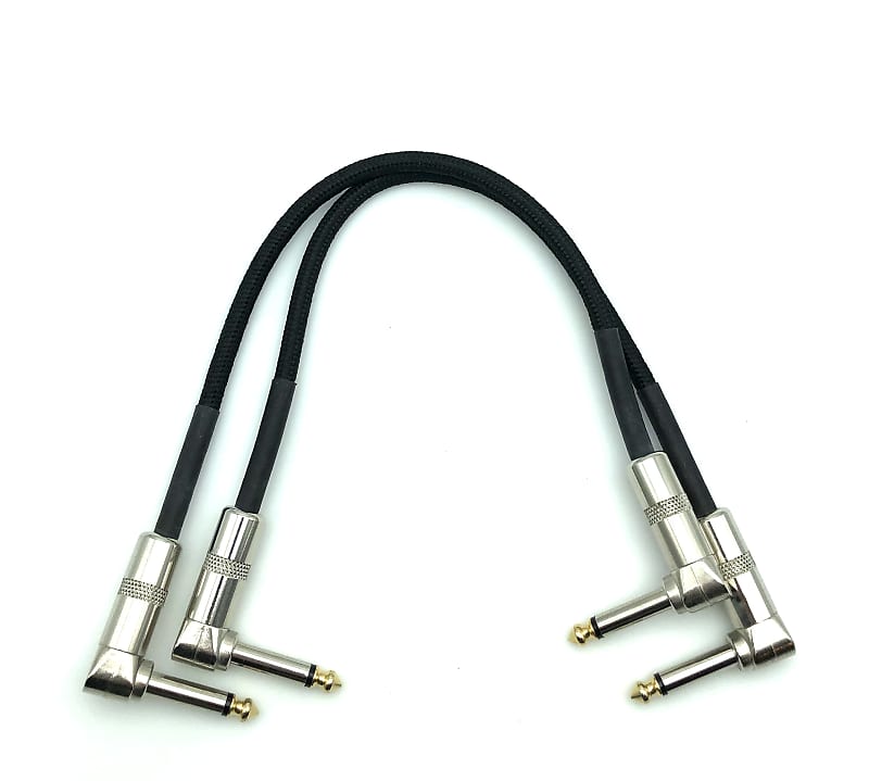 Two 12” Braided Effects Patch Cables w/Gold Tips - | Reverb