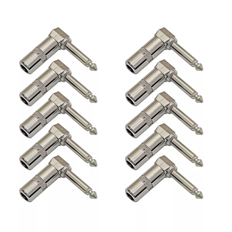 10 Pack Lot 1/4 Ts Right Angle Mono Phone Plug Cord Connector | Reverb