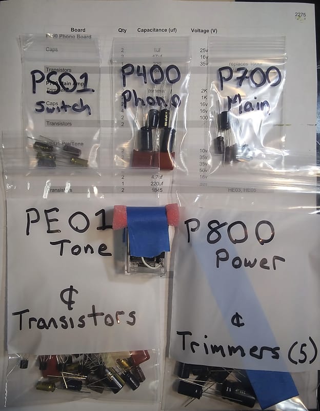 Marantz 18 Restoration Kit. Caps, Trimmers, Transistors. | Reverb