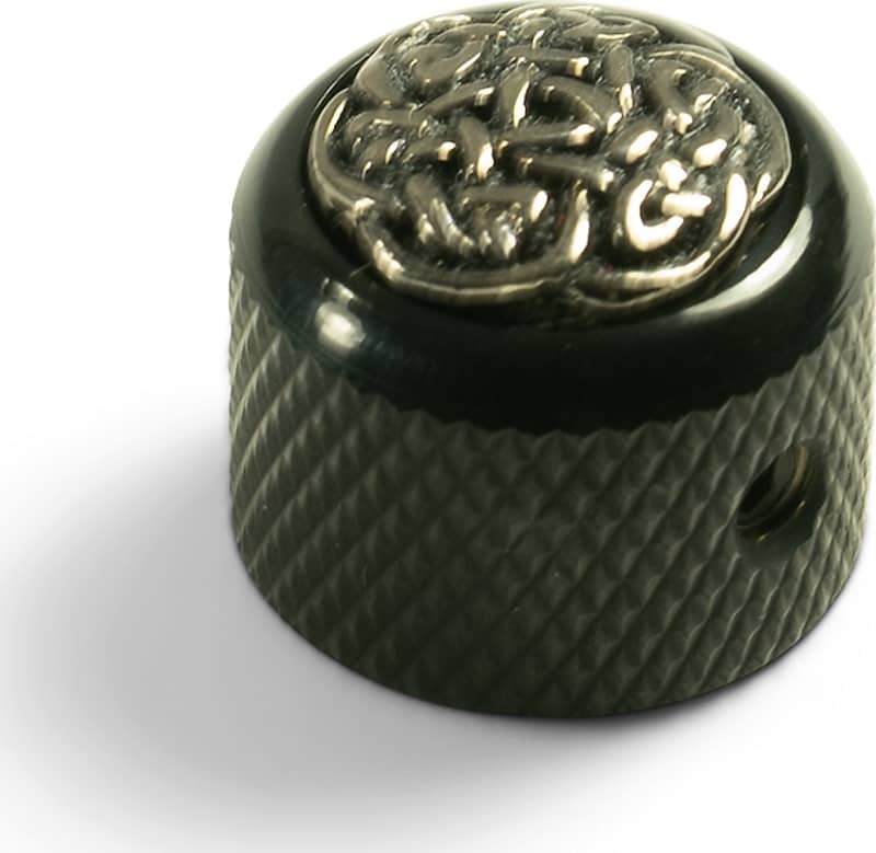 Q-Parts Knobs With Celtic Weave Inlay - Dome Black | Reverb