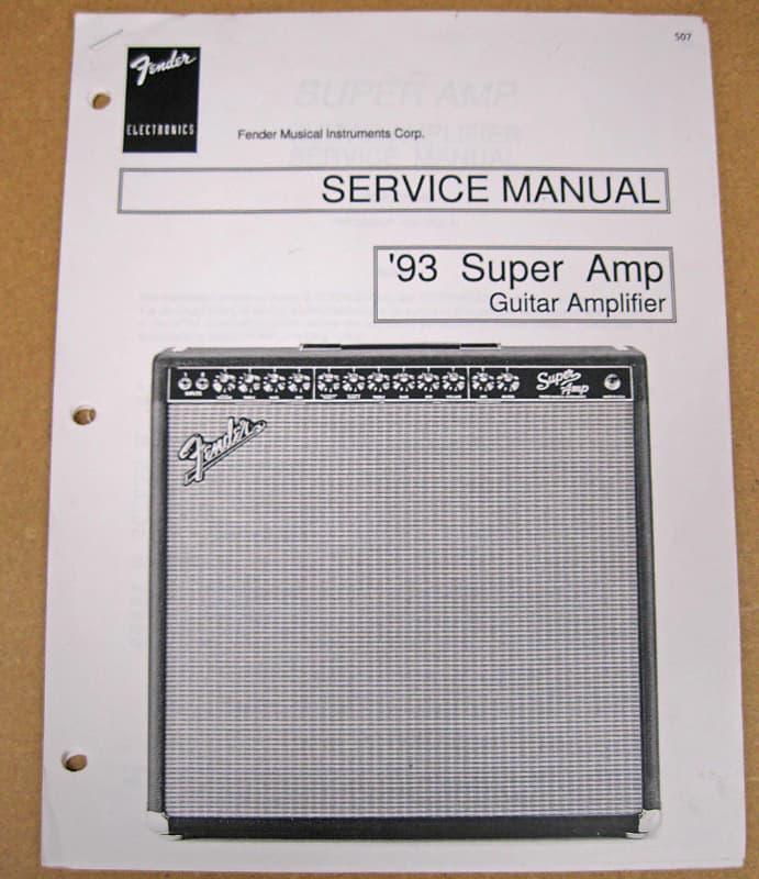 Fender Super 93’ Amp Service Manual | Reverb