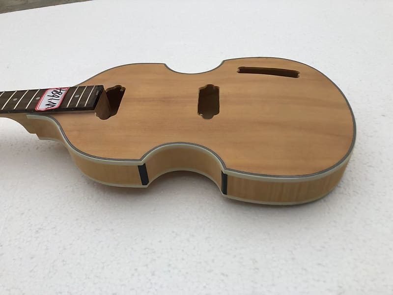 Unfinished Violin Bass Guitar Body with Neck, Rosewood | Reverb