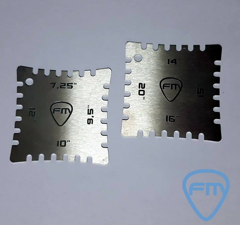 Notched Radius Gauge for Guitar & Bass Complete SET Stainless | Reverb
