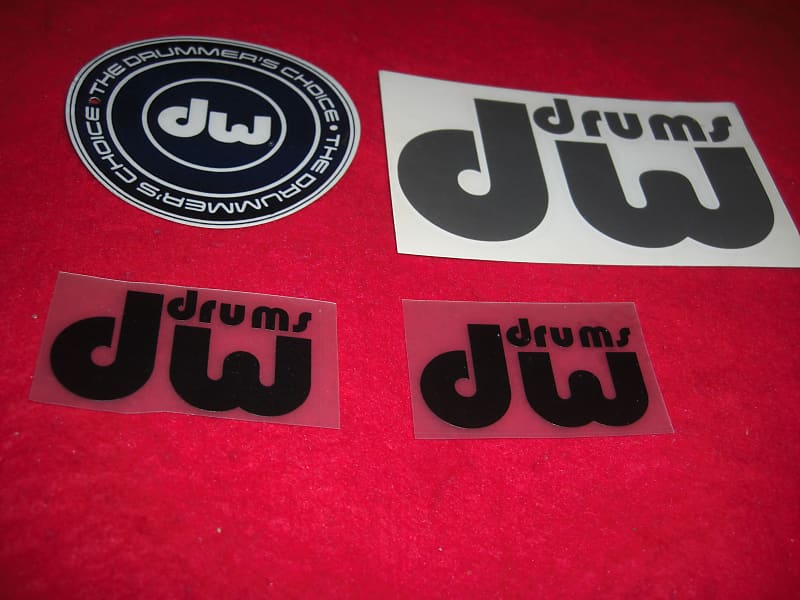 dw transfer sticker/logo/decal 4 each misc. for cases, heads | Reverb