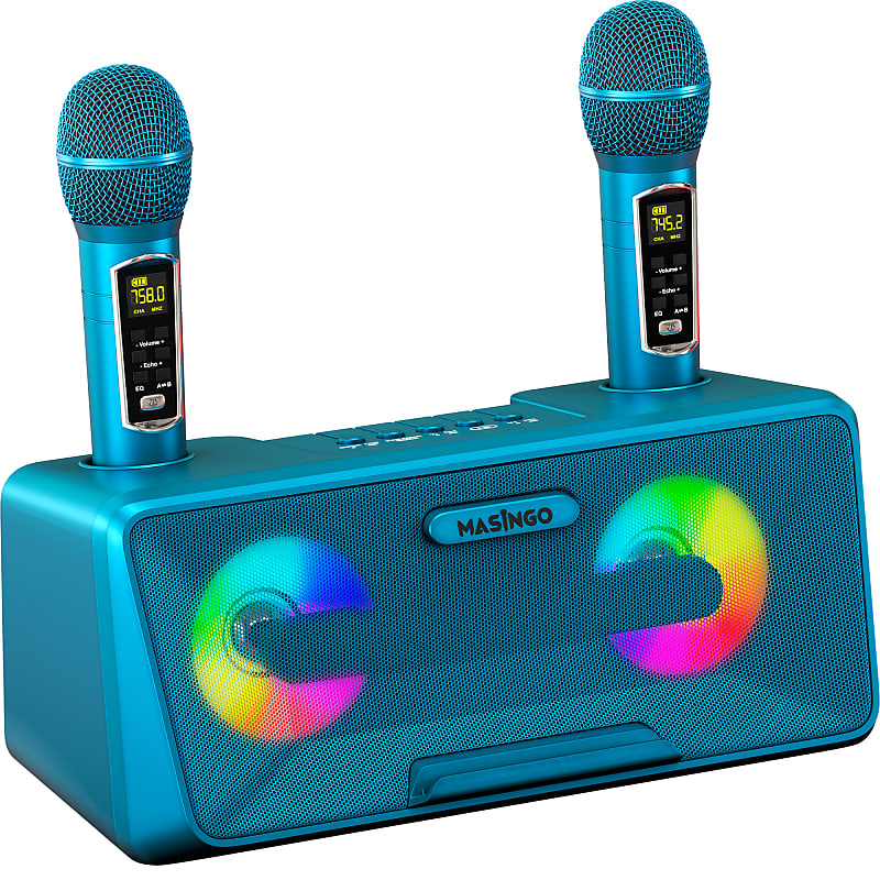 MASINGO Karaoke Machine for Adults and Kids with 2 UHF | Reverb