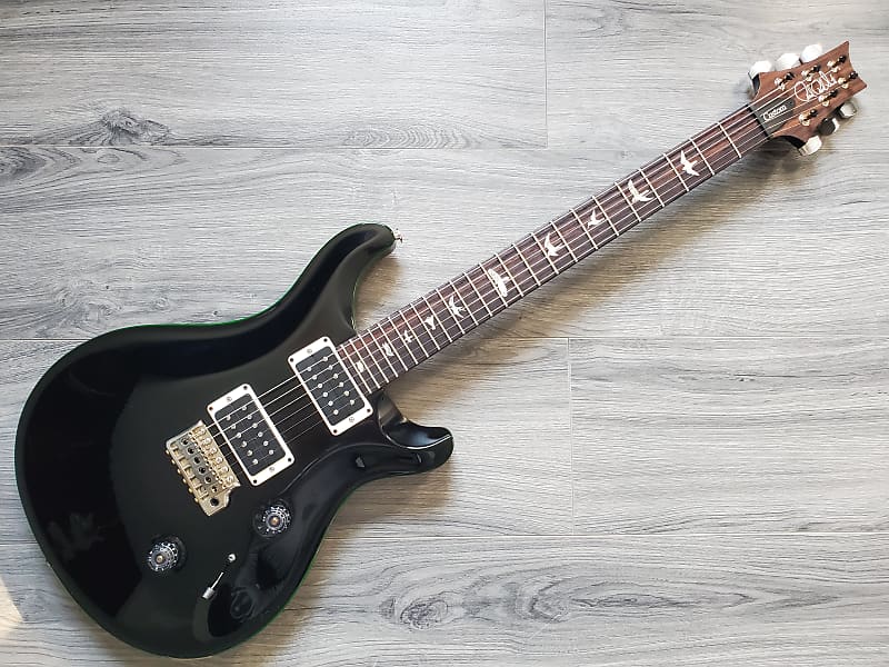 PRS Custom 24 Black w/ Green Binding (One-Off) | Reverb