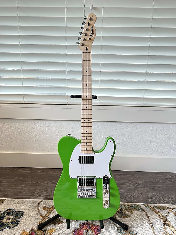Squier Sonic Esquire H -Lime Green - Upgrades | Reverb