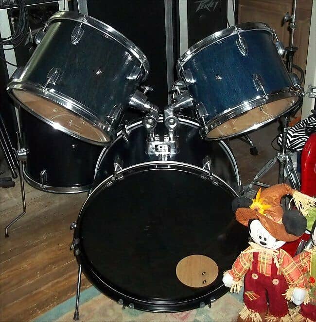 CB Percussion 5 Piece Set/Kit Blue Stained with HARDWARE | Reverb