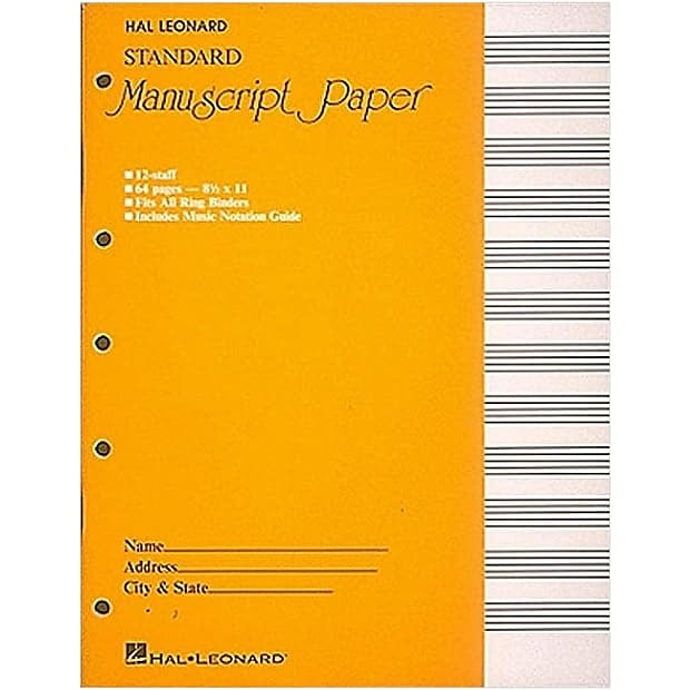 Standard Manuscript Paper ( Yellow Cover) | Reverb