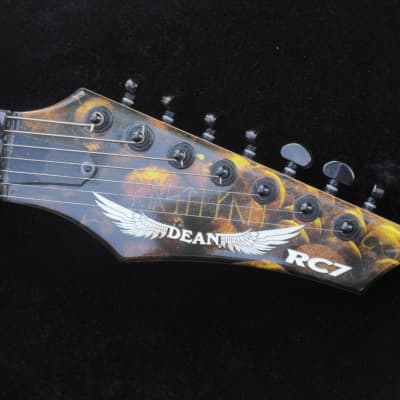 Dean RC7 Rusty Cooley Skulls 7 String Guitar With Case Skullz | Reverb