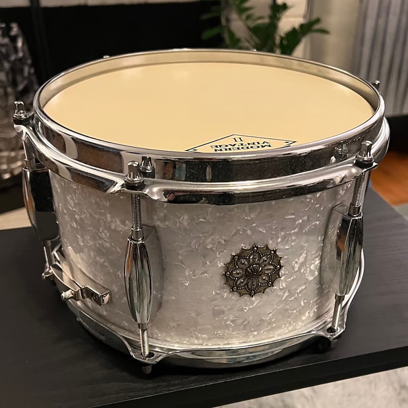 Keller Shells Custom 6”x10” Maple Snare in White Marine Pearl | Reverb