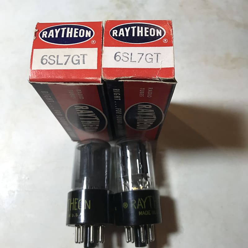 Raytheon 6sl7 Tubes Matching Pair of 2 w/ Black Plates 1970's | Reverb