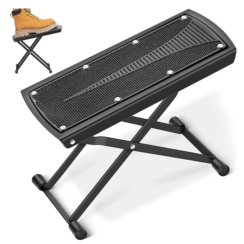 5 Core Guitar Foot Stool Height Adjustable Folding Leg Rest | Reverb