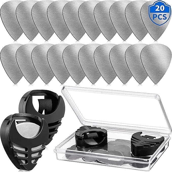 20 Pieces Metal Guitar Picks Plectrums Stainless Steel Picks | Reverb