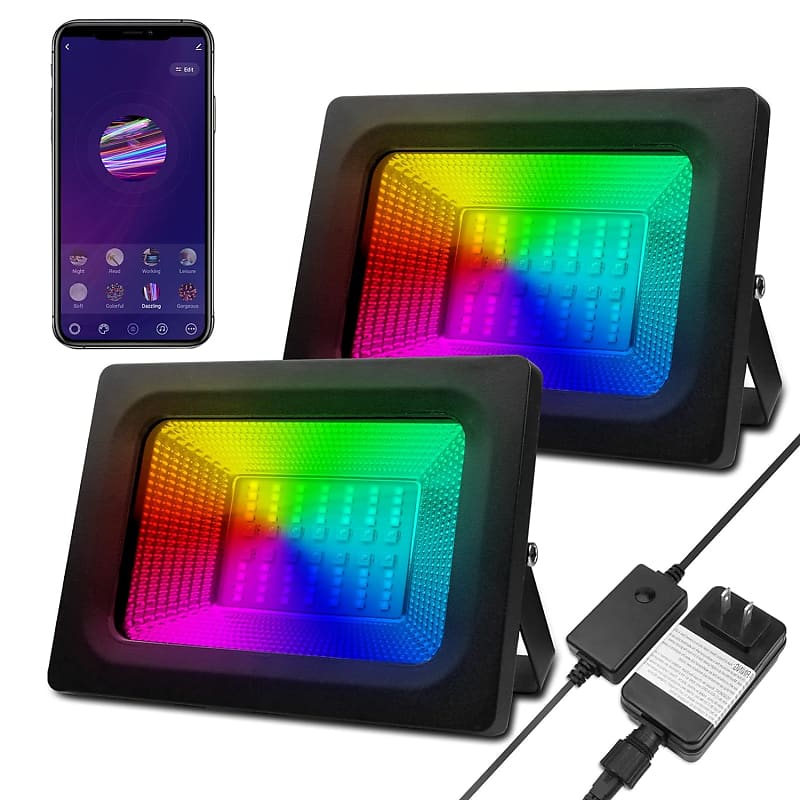 Smart Led Flood Lights, Rgb Wifi Outdoor Dimmable Color | Reverb Smart Led Flood Lights, Rgb Wifi Outdoor Dimmable Color | Reverb