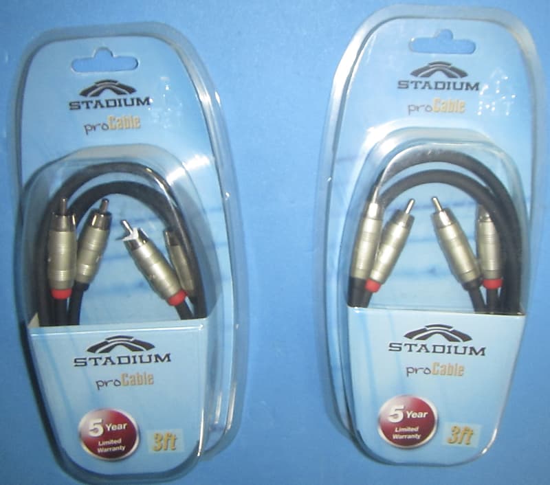 Lot of 2 Stadium 3ft. Pro audio cables Black | Reverb