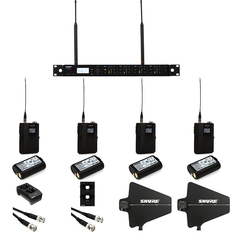 Shure ULXD4Q 4-Channel Bodypack Wireless Bundle - H50 Band | Reverb