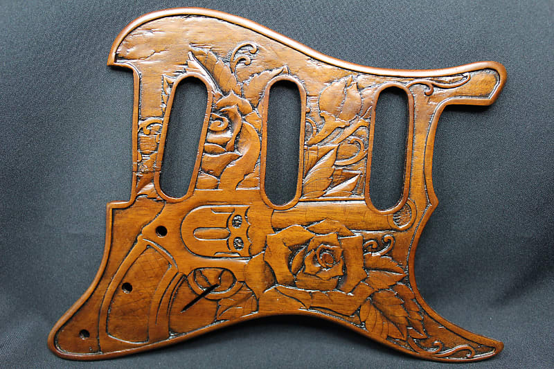 Custom Wooden Stratocaster Pickguard Guns Roses Design #1 | Reverb