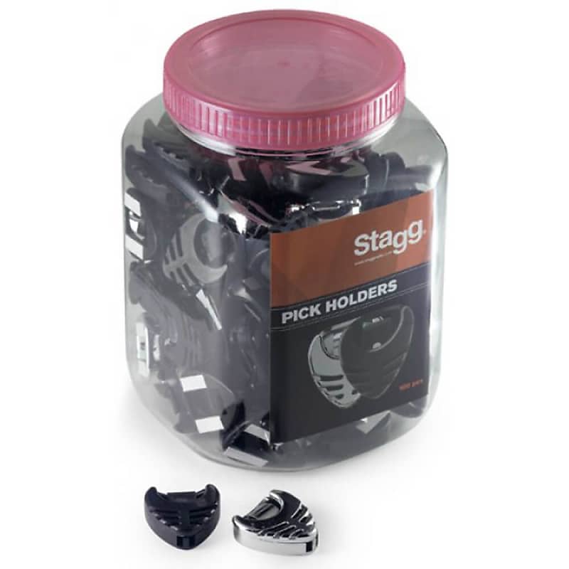 Stagg PHB-100 BK/CR Pick Holders - Black & Chrome - Box of | Reverb UK