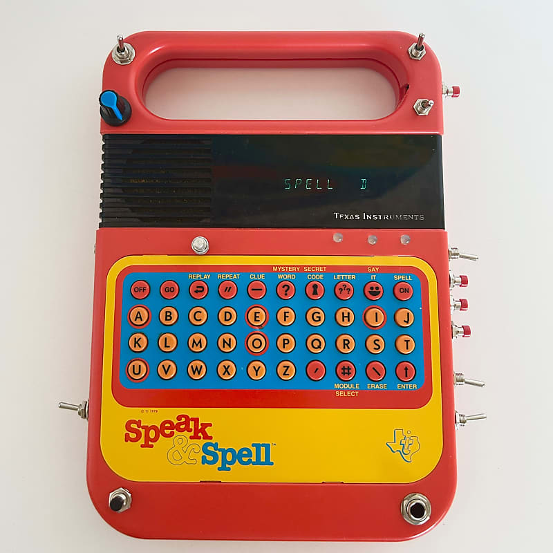 Circuit Bent Speak & Spell Pushbutton - LED and Speed mods | Reverb