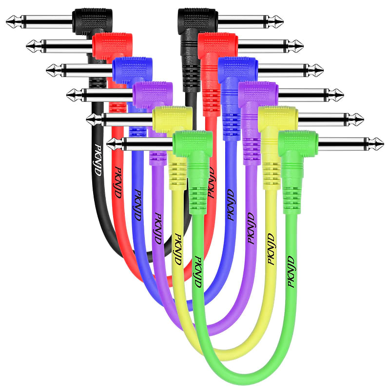 6Pack, 6Inch Premium Guitar Patch Cables,Black, | Reverb
