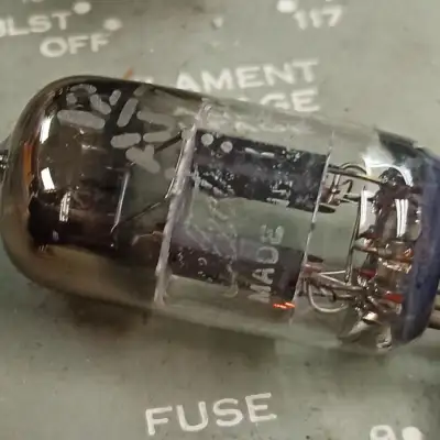 50s GE slanted square getter 12AT7 ECC81 audio amplifier tube | Reverb