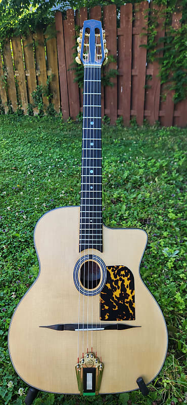 Dell Arte Brazilian rosewood gypsy jazz guitar with pickup & | Reverb