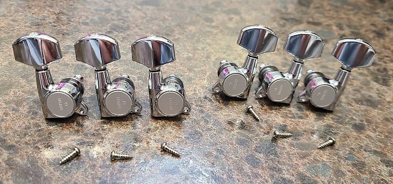 Gotoh 3+3 Guitar tuners set of 6 - Chrome | Reverb
