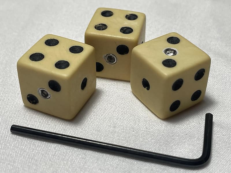 NEW Dice Control Knobs Set of 3 Ivory Cream Aged Relic - | Reverb