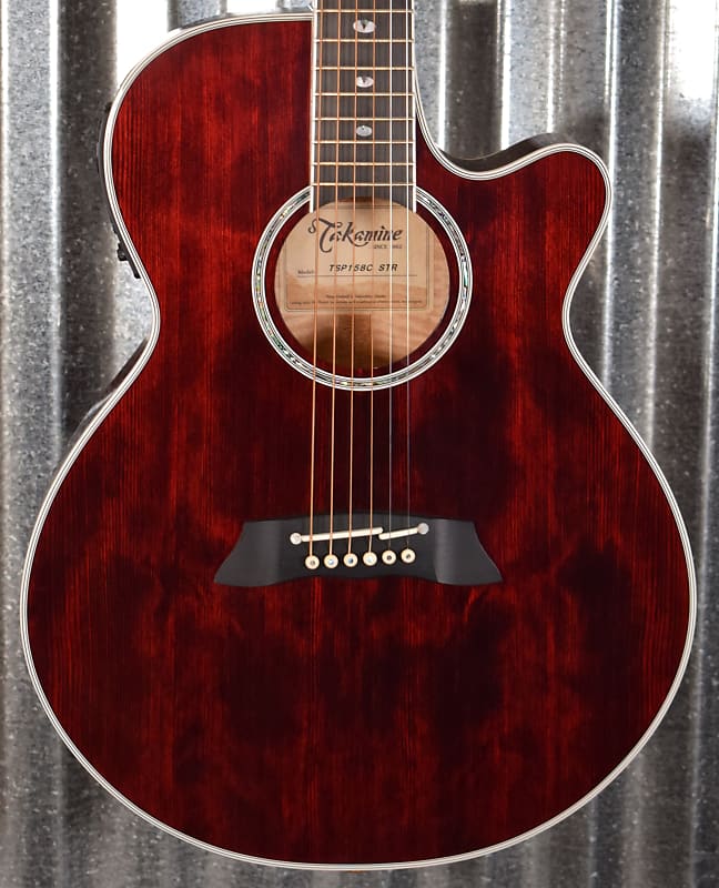 Takamine TSP158C See Thru Red Thinline Acoustic Electric | Reverb