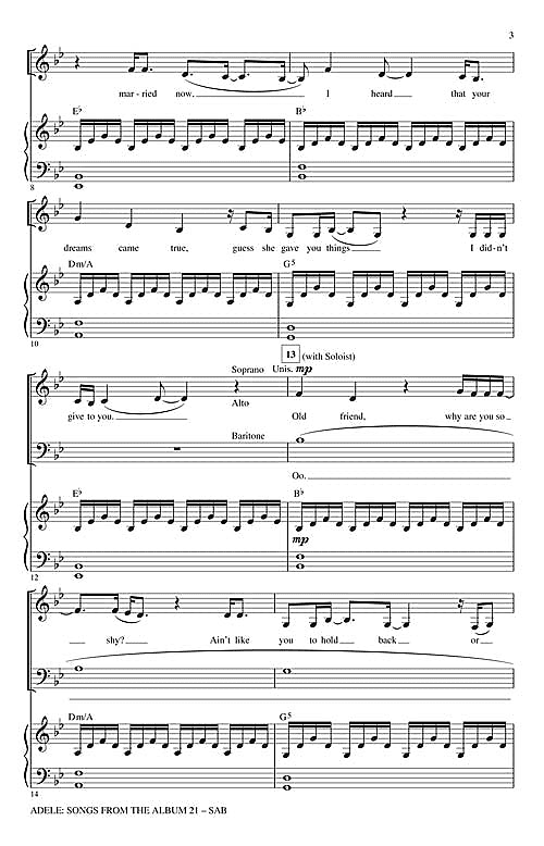 Adele Songs From The Album 21 Sab Pop Choral Series Adele | Reverb