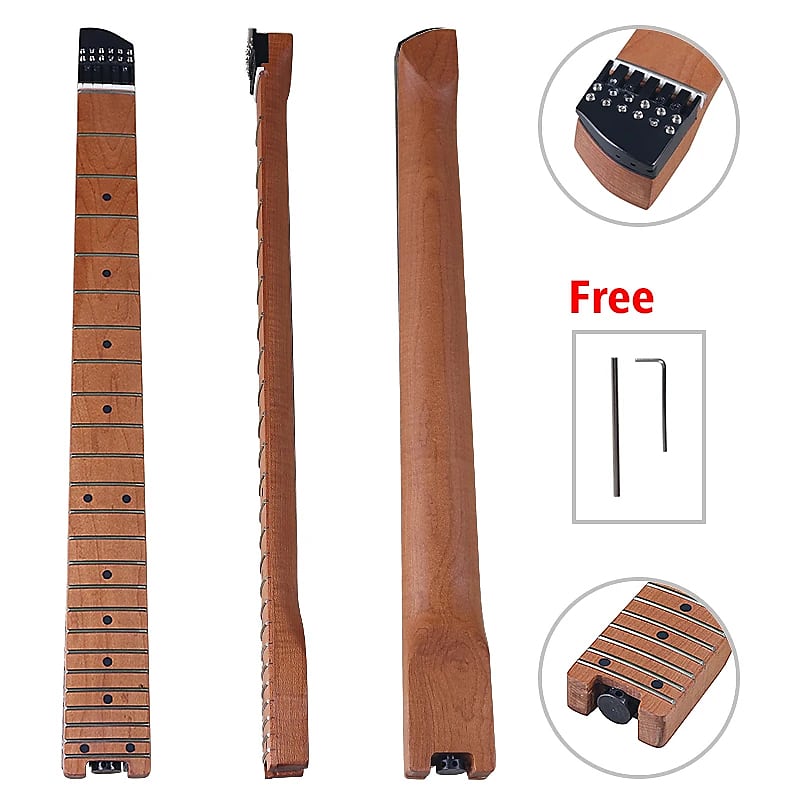 Roasted Maple Wood Headless Guitar 24 Frets Neck | Reverb France