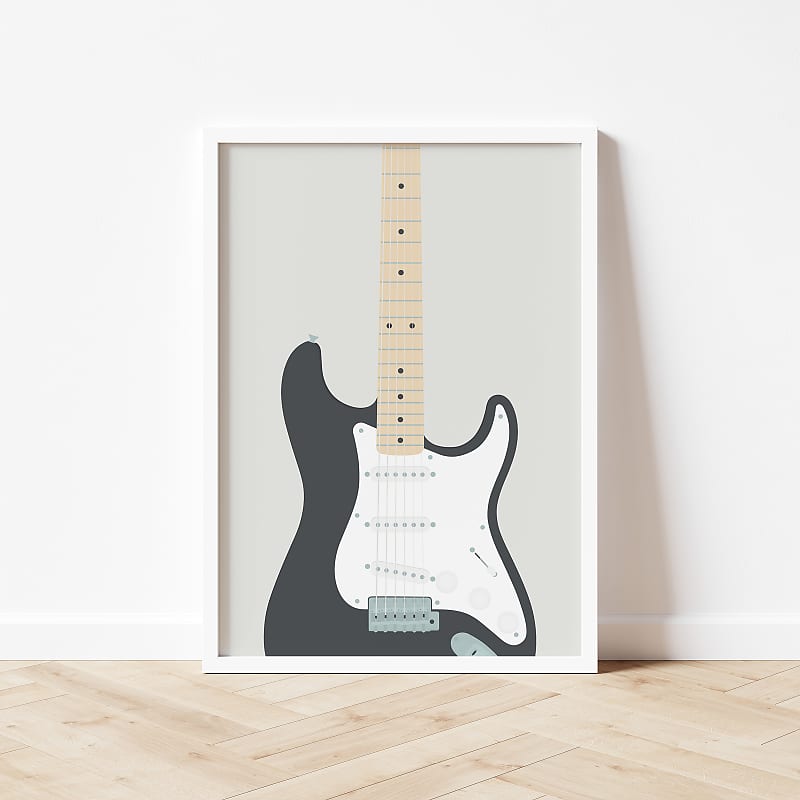 Stratocaster Guitar Print - Fender Electric Guitar Poster | Reverb UK