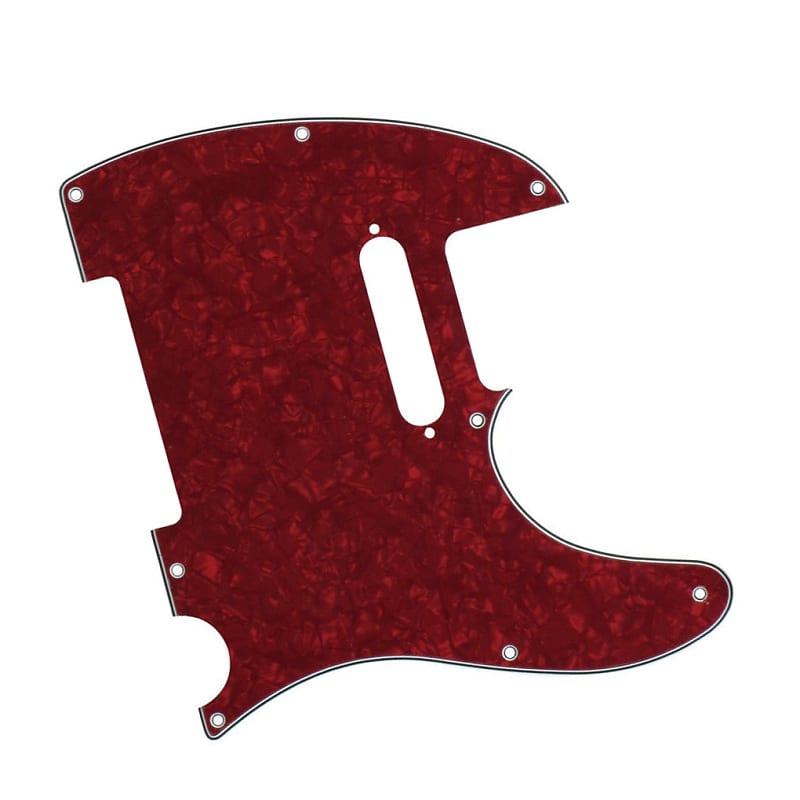 Telecaster Tele pickguard 8 holes, red pearl | Reverb