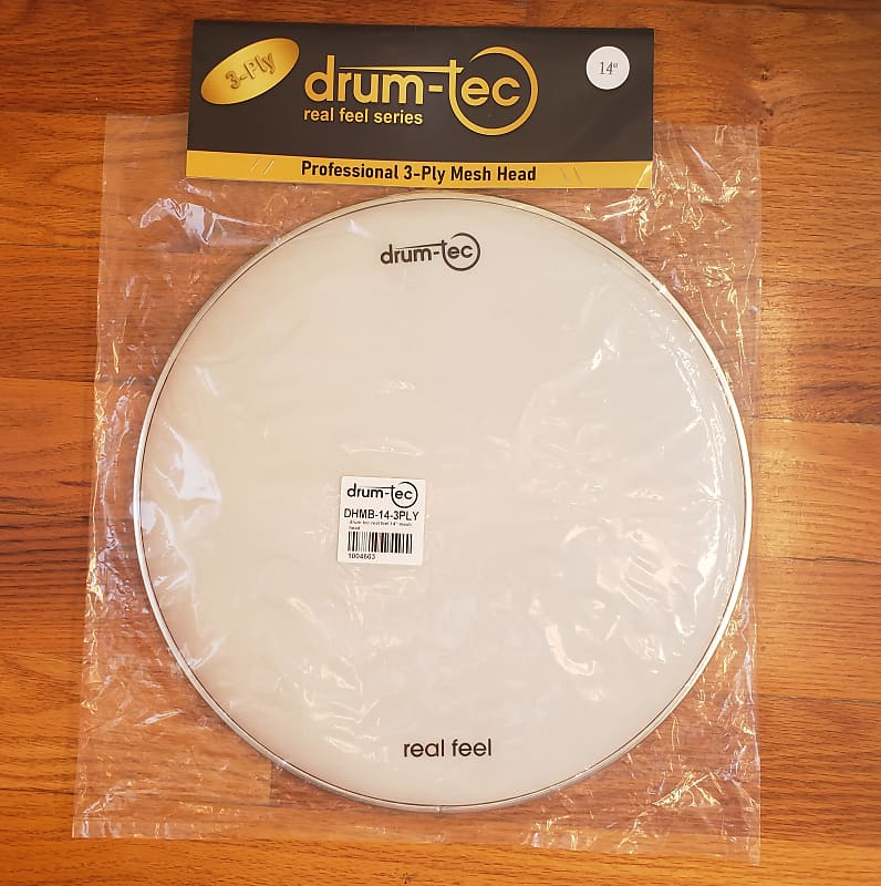 Drum Tec Real Feel Mesh Head, 3-Ply, 14 in, White - Brand | Reverb