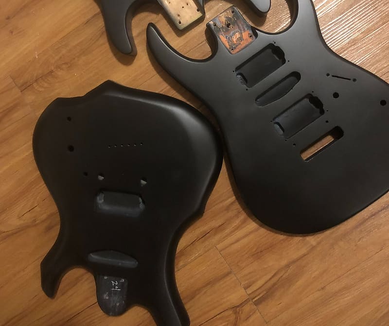 TWO ESP GUITAR BODIES, MATTE BLACK, AMAZING CONDITION Strat, | Reverb