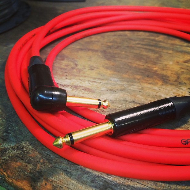 Premium Right Angle Instrument Cable 20 Ft. RED | Reverb