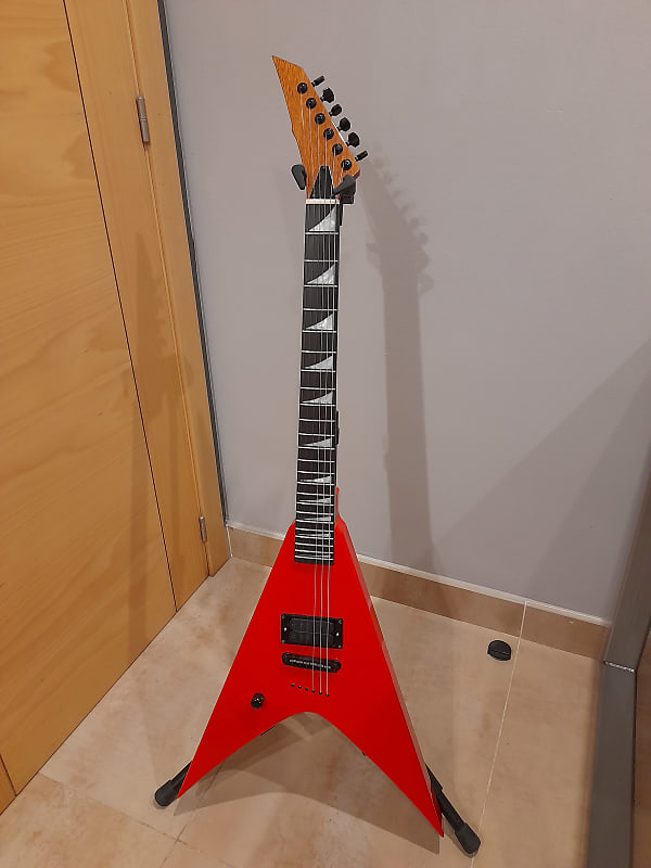 Warmoth V-K Left Lefty handed 2018 Red & Natural wood gloss | Reverb