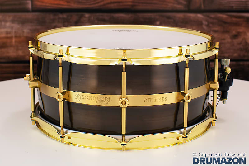 SCHAGERL 14 X 6.5 ANTARES SNARE DRUM, CUSTOM DARK BRASS | Reverb