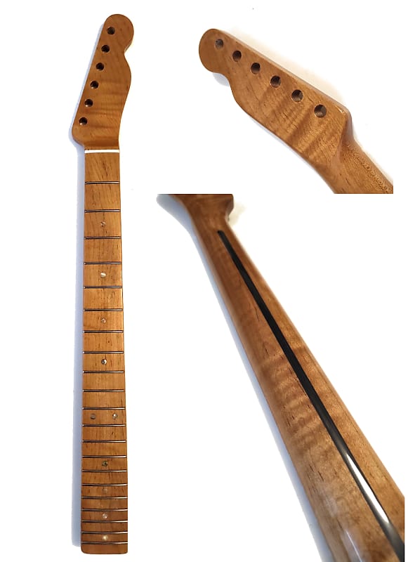 21 Frets varnished Mapple Neck, "roasted maple", for | Reverb