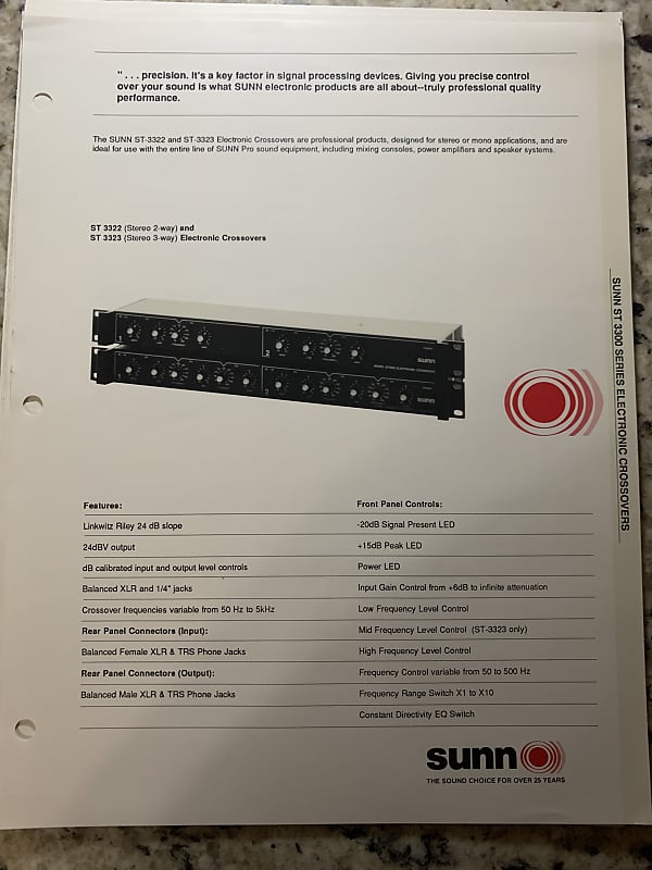 Sunn PA Dealer Spec Sheets 70’s-80’s | Reverb