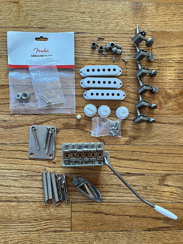 Fender Stratocaster 60s Nickel Roadworn Relic Hardware Set | Reverb