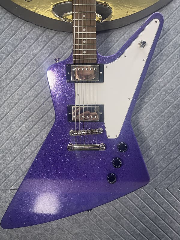Epiphone Explorer Purple Sparkle SkunkWerx In USA Fret Dress | Reverb