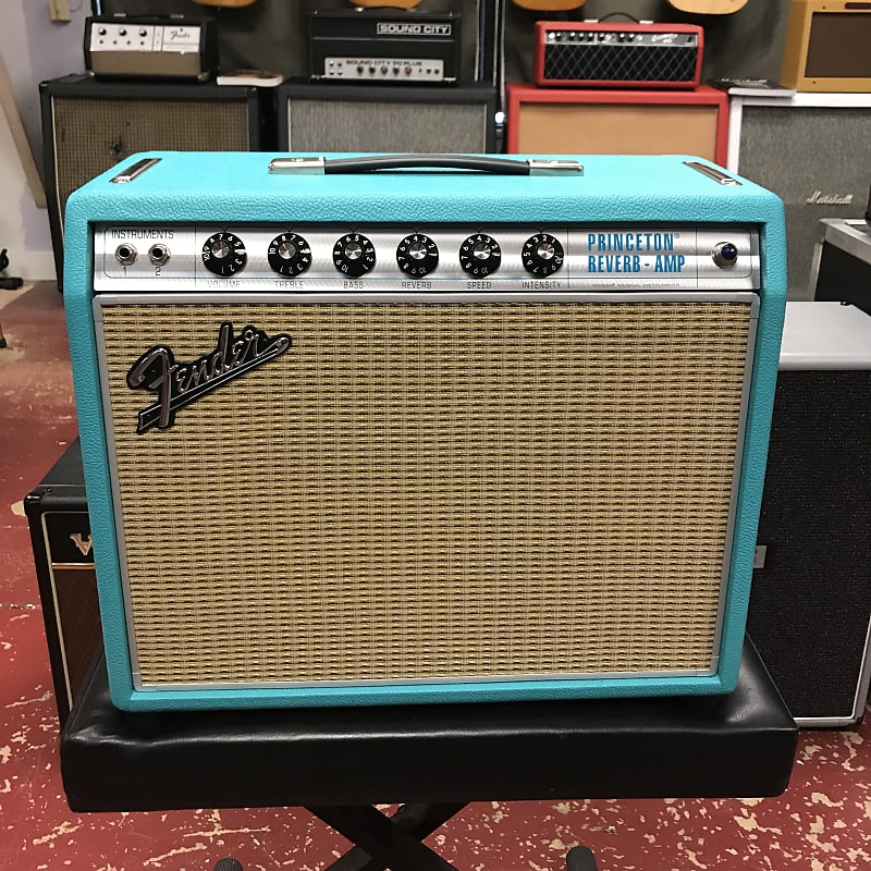 Fender '68 Princeton Reverb RI FSR Teal 1x12 Tube Combo Amp | Reverb