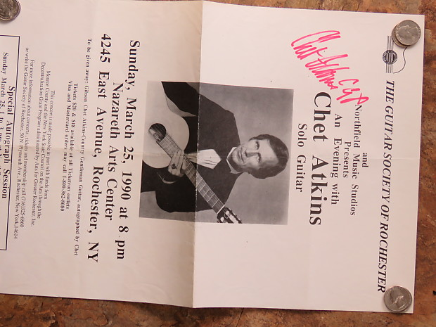 Two Chet Atkins Autographed Posters 1990 | Reverb