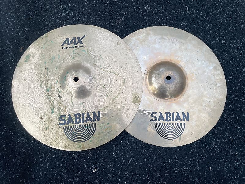 Sabian 14" AAX Stage Hi-Hat Cymbals hat hihat Pair | Reverb